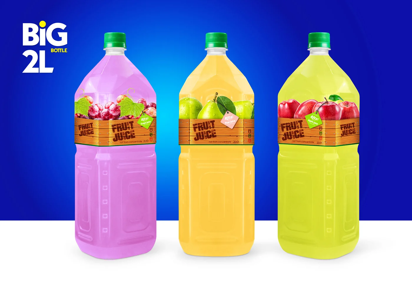 Pet Bottle: Fruit juice strawberry Pet 2L