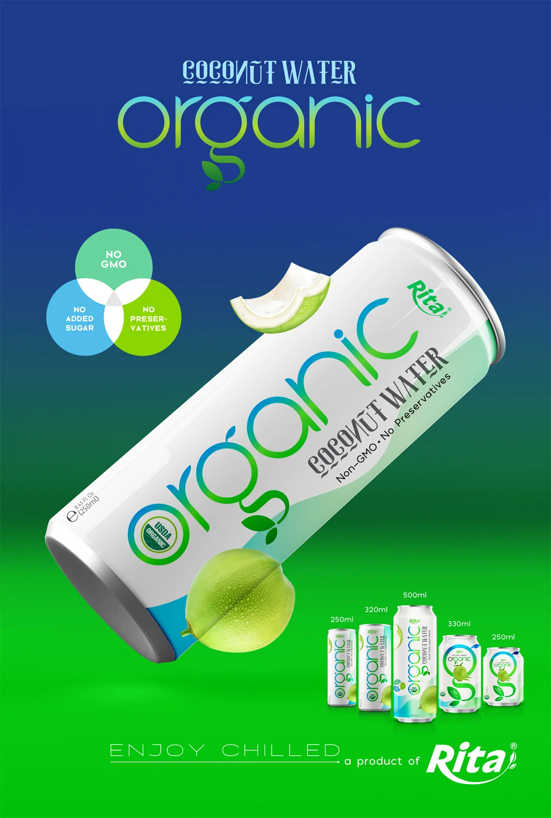 Coconut Water: Organic Coconut water 250ml short can